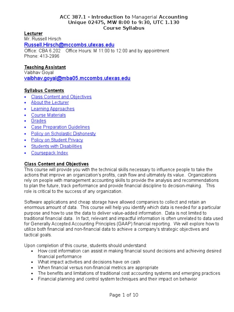 387 1-Hirsch | PDF | Management Accounting | Academic Dishonesty