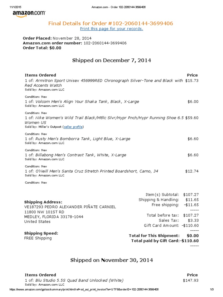 Amazon Order Summary #102-2060144-3699406 | PDF | Law