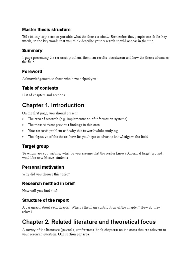 MA Thesis Structure | PDF | Thesis | Cognitive Science