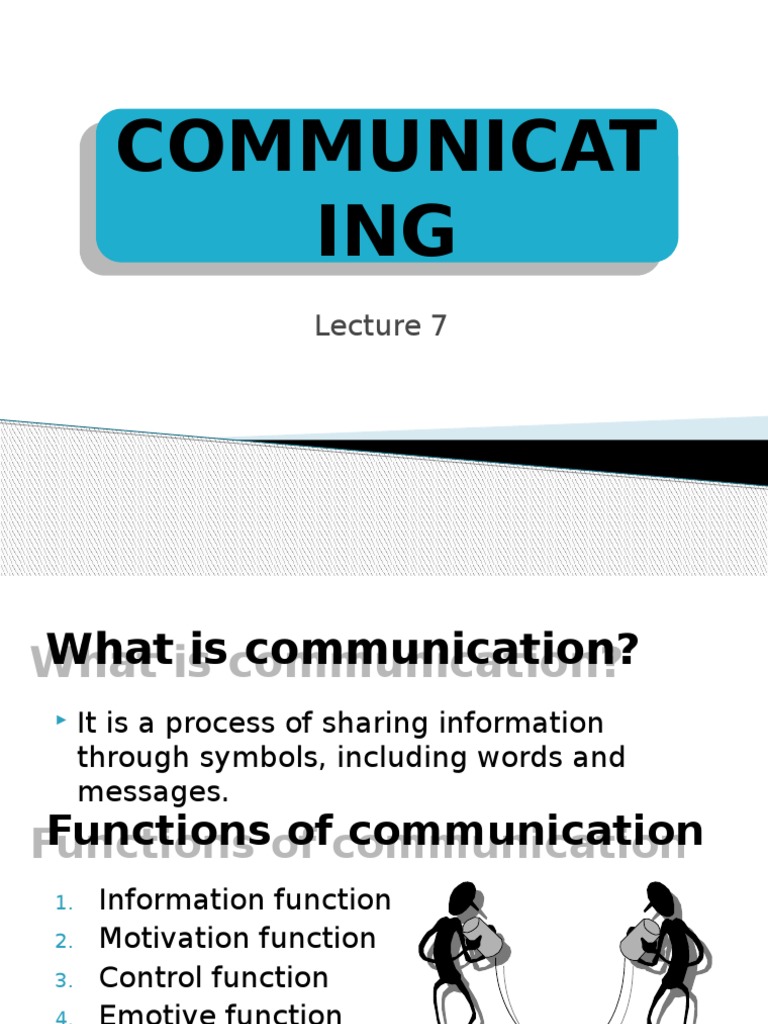 7 Communicating | PDF | Communication | Information