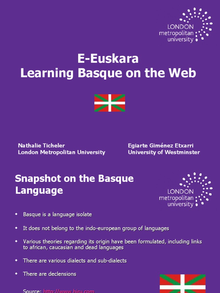 Basque Language E-Learning Guide | PDF