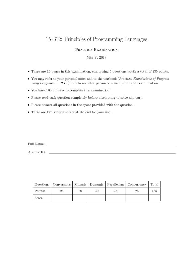 Programming Languages Practice | PDF | Public Key Cryptography | Time ...