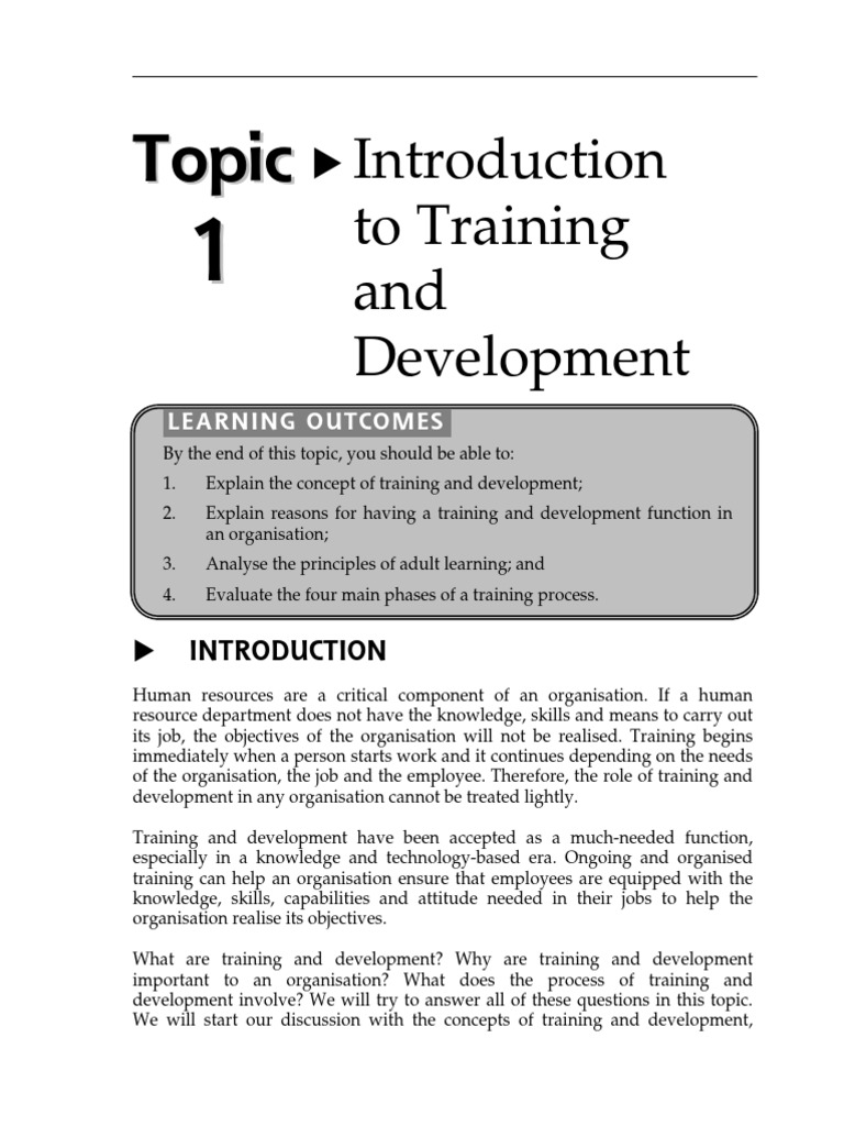 Training & Development | PDF | Learning Theory (Education) | Learning