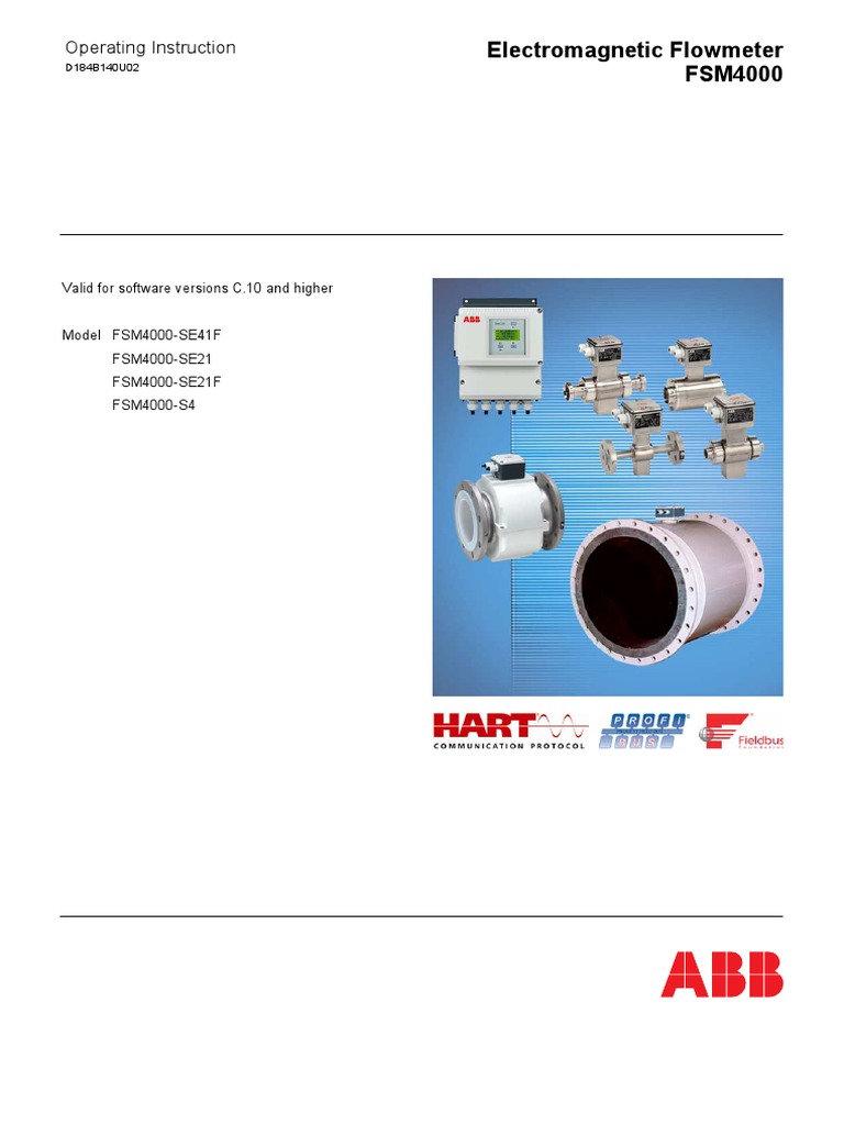 Flowmeter ABB FSM4000 | PDF | Flow Measurement | Electromagnetic Induction
