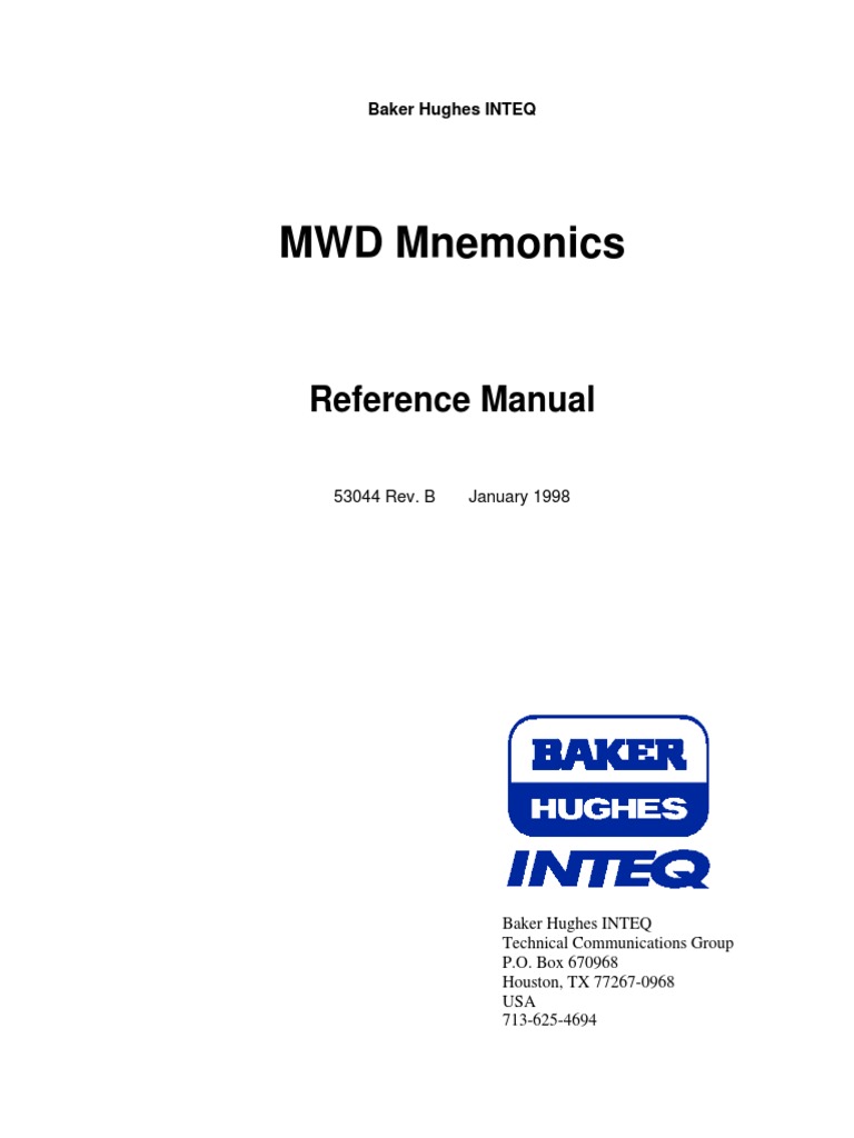 Baker-Huges MWD Mnemonics | PDF | Physics | Quantity
