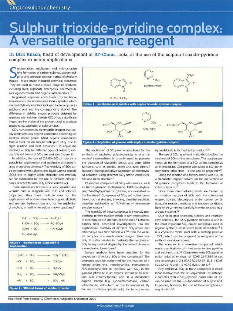 2.sulphur Trioxide-Pyridine Complex - A Versatile Organic Reagent | PDF