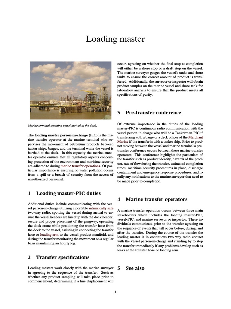 Loading Master | PDF | Shipping | Water Transport