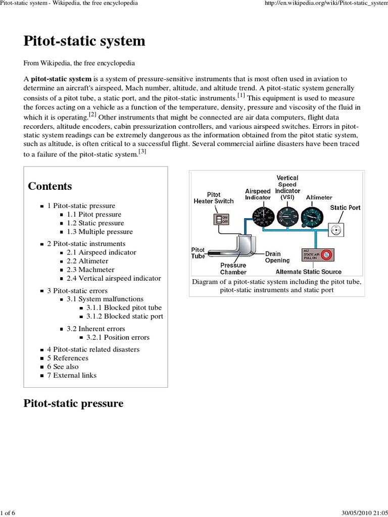 Pitot-Static System - Wikip.. | PDF | Aviation | Atmosphere Of Earth