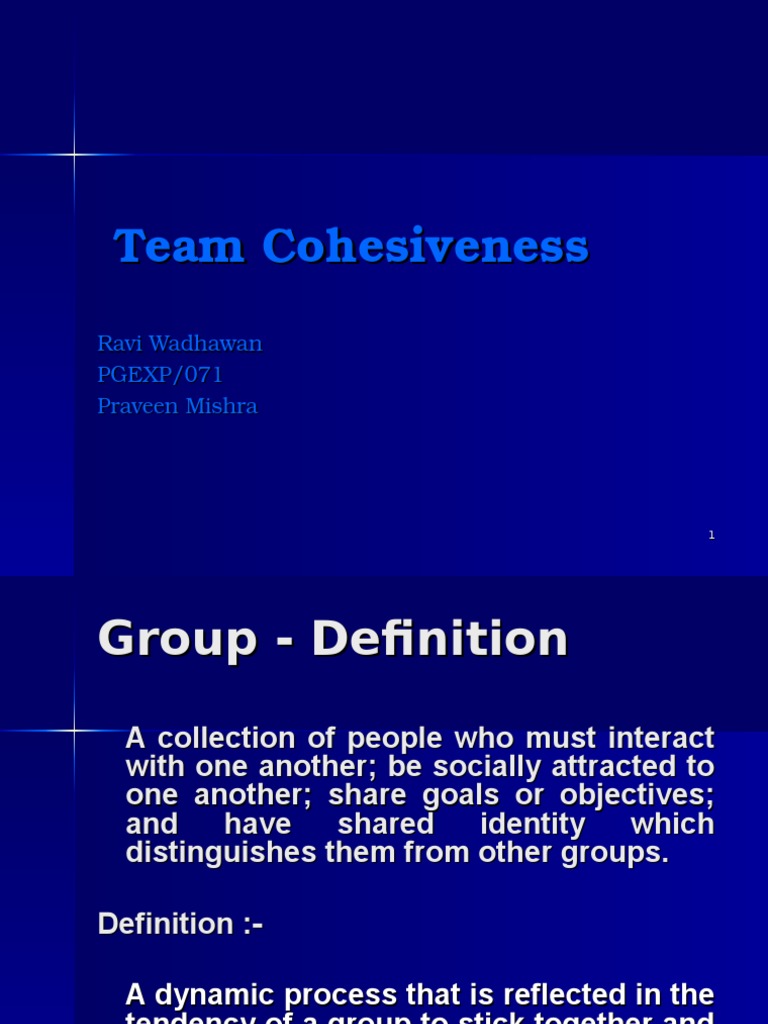 Group Cohesiveness Pdf Group Cohesiveness Conformity