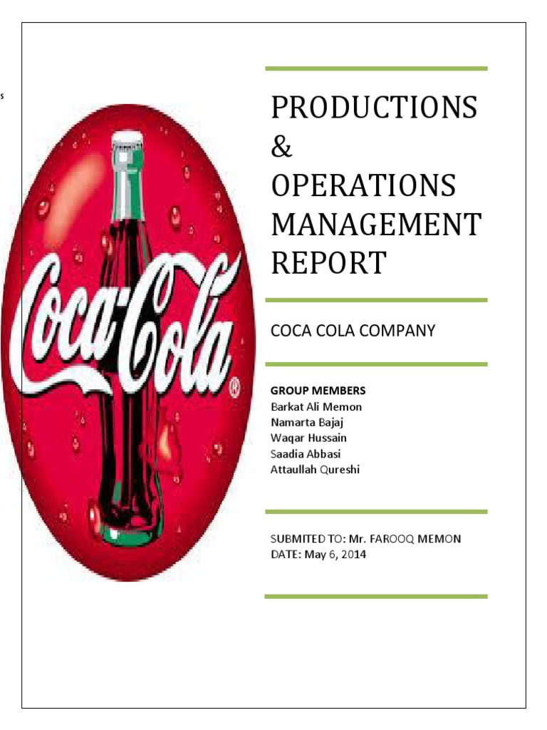 Report On Coca Cola PDF | PDF | The Coca Cola Company | Coca Cola