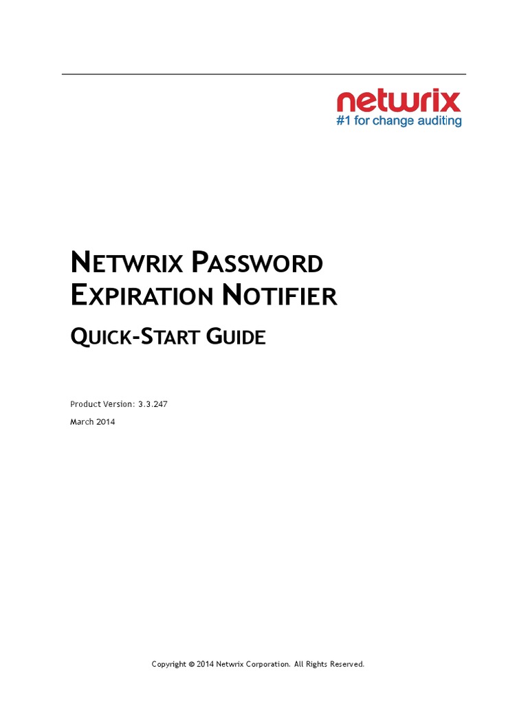Netwrix Password Expiration Notifier Quick-Start Guide | PDF | Group ...