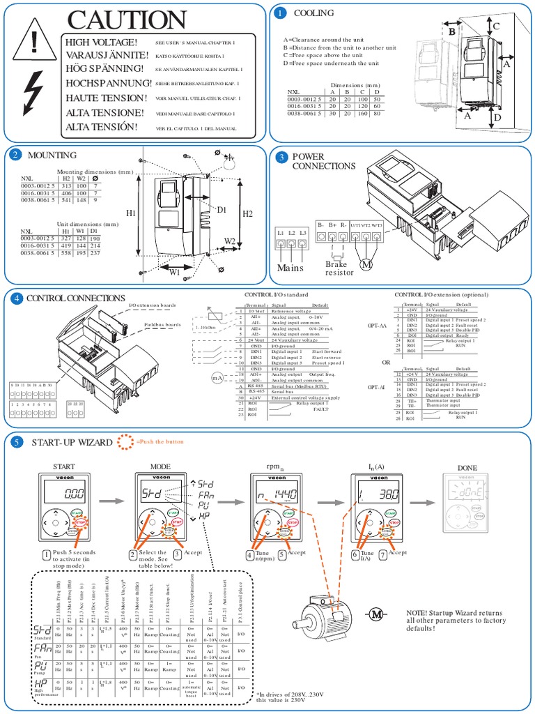 Vacon NXL Quick Guide UD01074B en | PDF | Analogue Electronics | Parameter (Computer Programming)