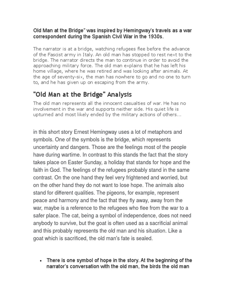 Old Man at The Bridge | PDF | Columbidae | Narration