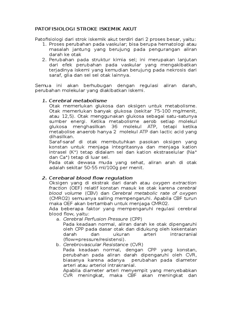 Patogenesis Stroke Infark | PDF