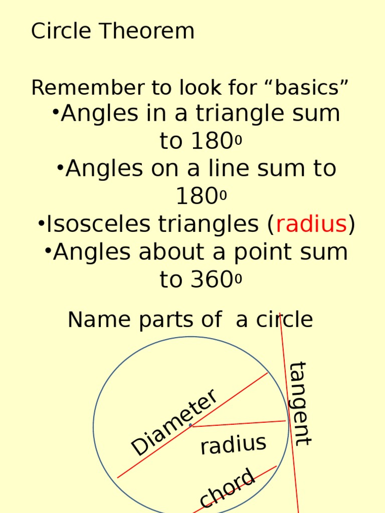 Circle Theorems and Angle Rules Guide | PDF | Circle | Classical Geometry