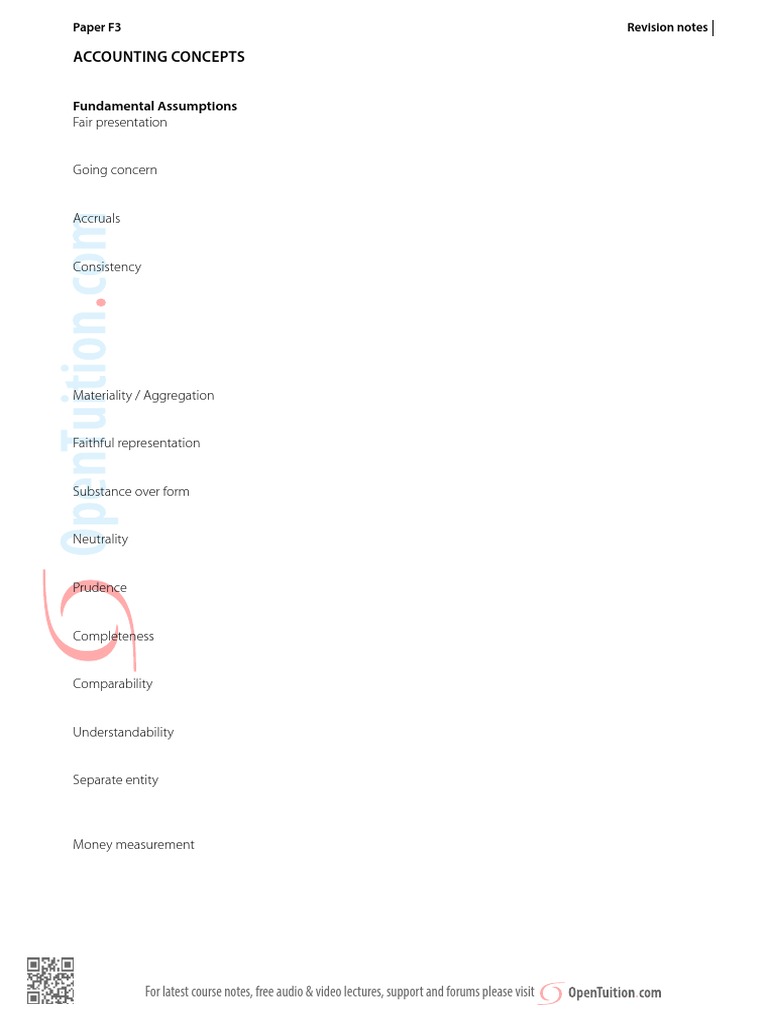 ACCA F3 Revision Notes OpenTuition PDF | PDF | Debits And Credits ...