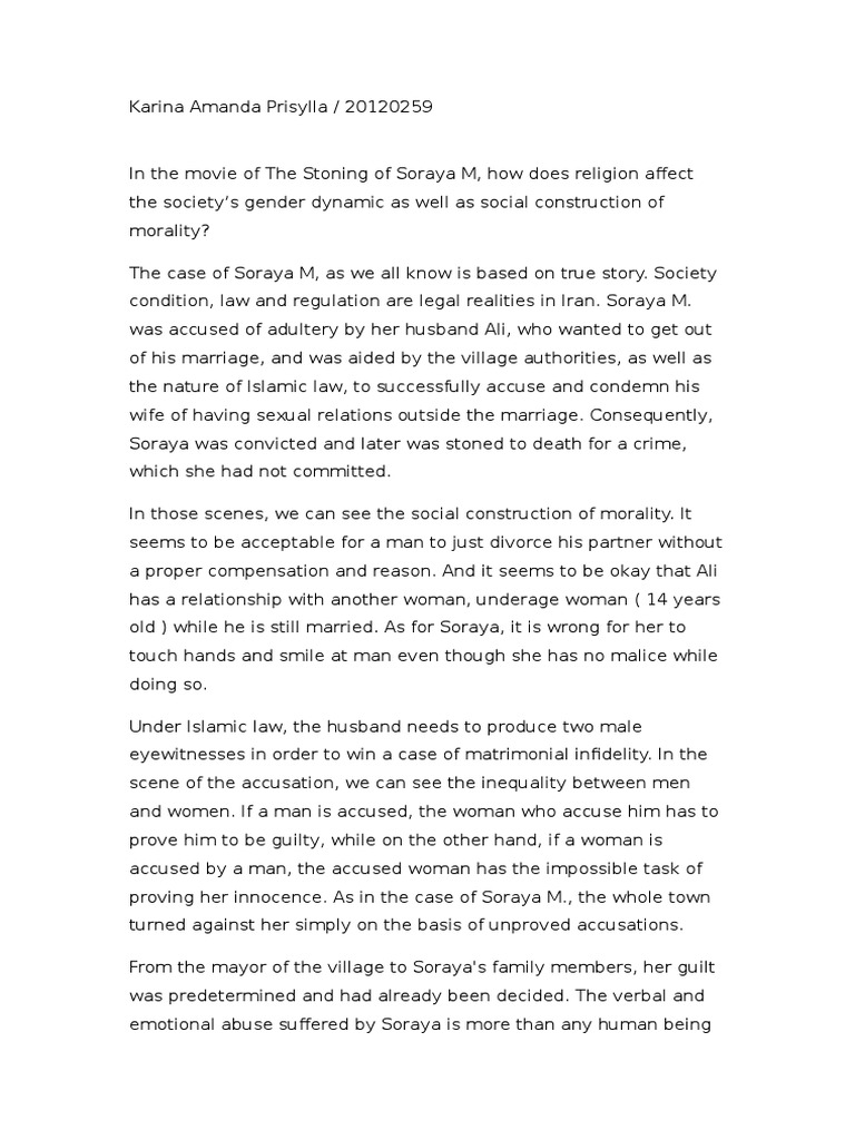 The Stoning of Soraya | PDF | Adultery | Marriage