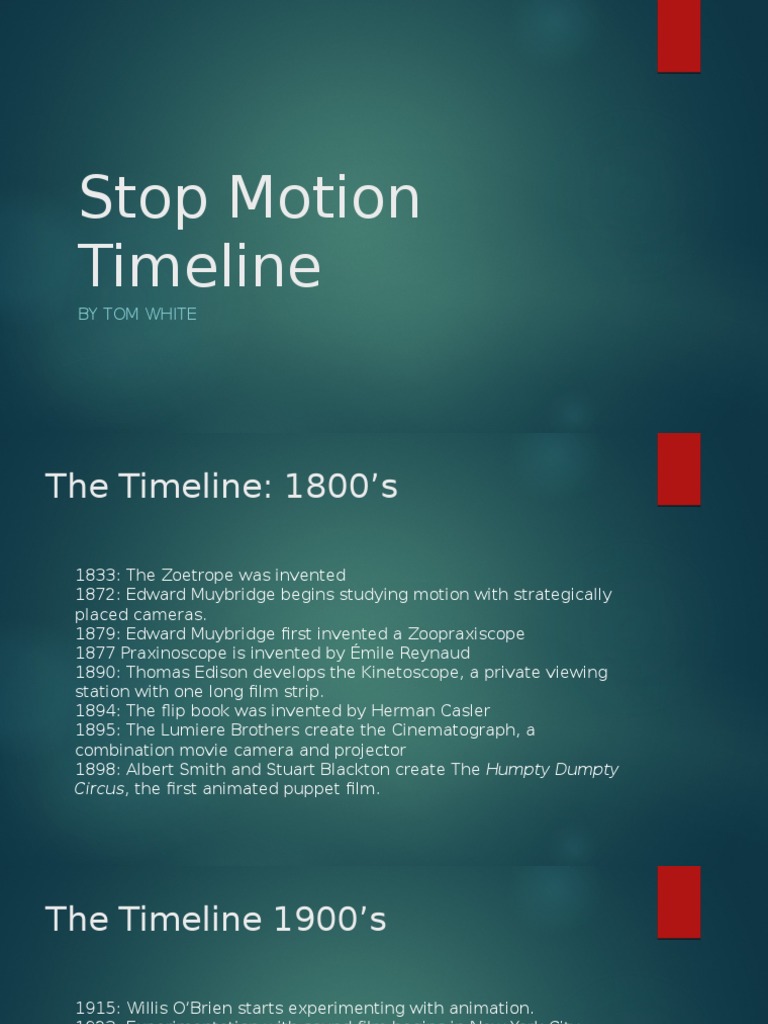 Stop Motion Timeline | PDF | Animation | Film Theory