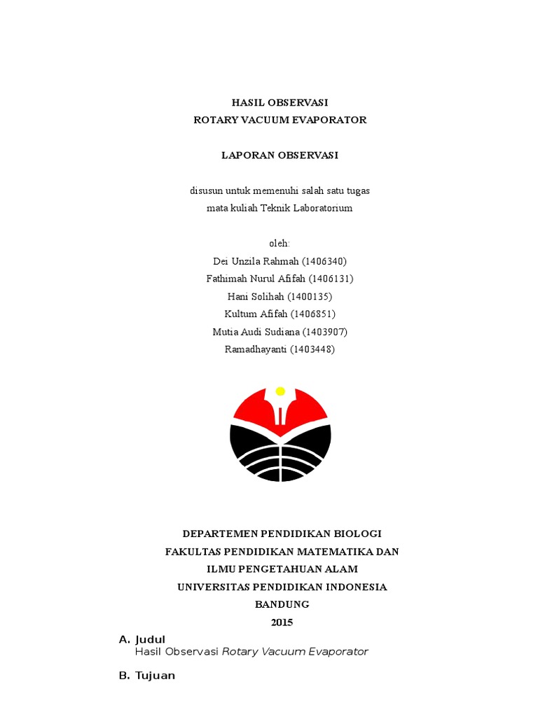 Observasi Rotary Vacuum Evaporator | PDF | Griya & Taman | Sains ...