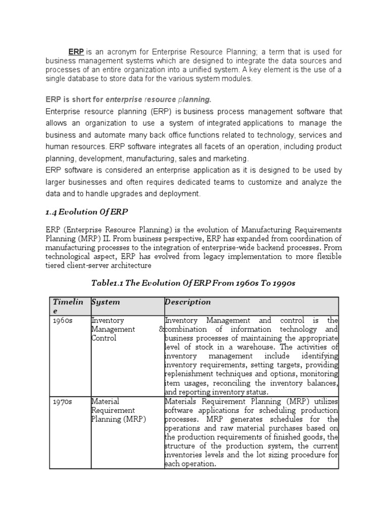 Erp Notes Enterprise Resource Planning Supply Chain Management 
