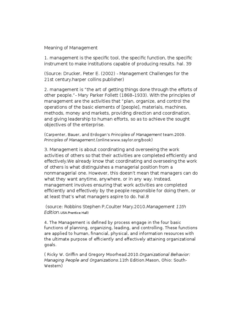 Understanding Management Definitions | PDF
