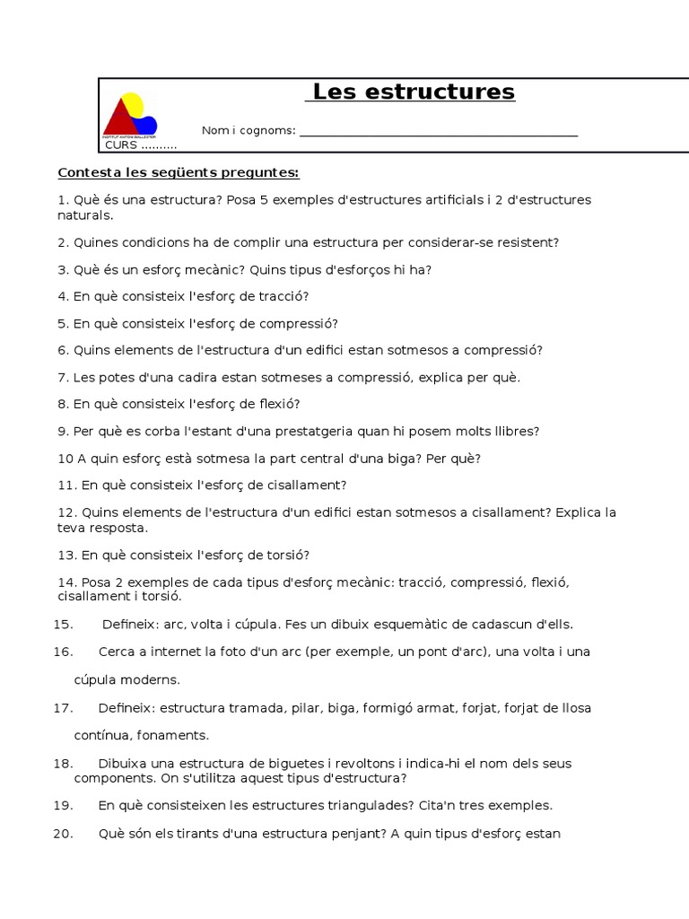 Les Estructures 3r ESO | PDF