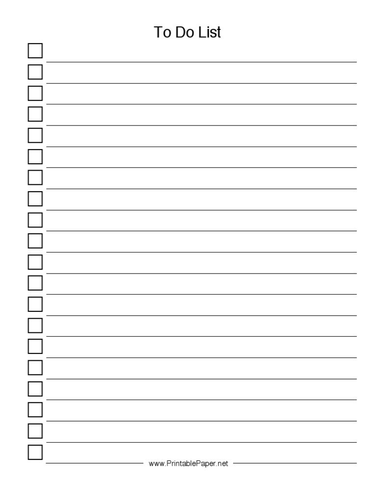 Printable To Do List Template | PDF