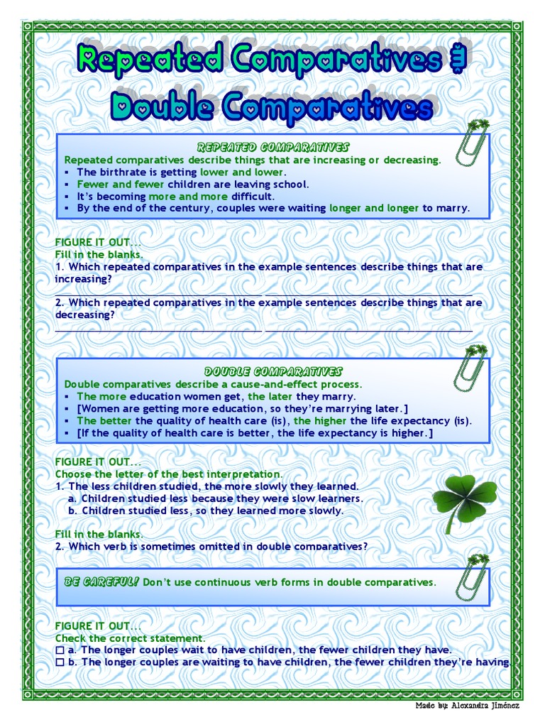 Repeated and Double Comparatives | PDF