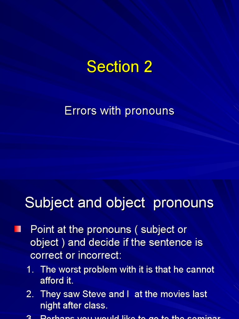 Errors With Pronouns | Pronoun | Grammatical Number