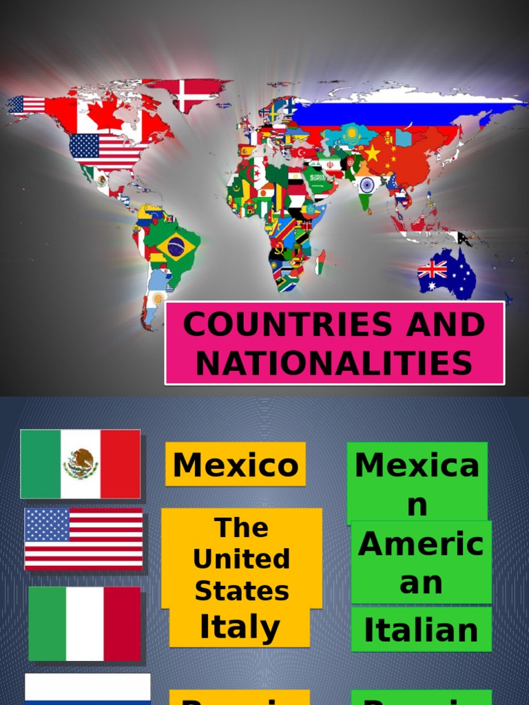 Countries and Nationalities (Verb To Be) | PDF | Self-Improvement