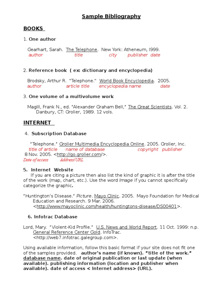 Sample Bibliography Formatting Guide | PDF