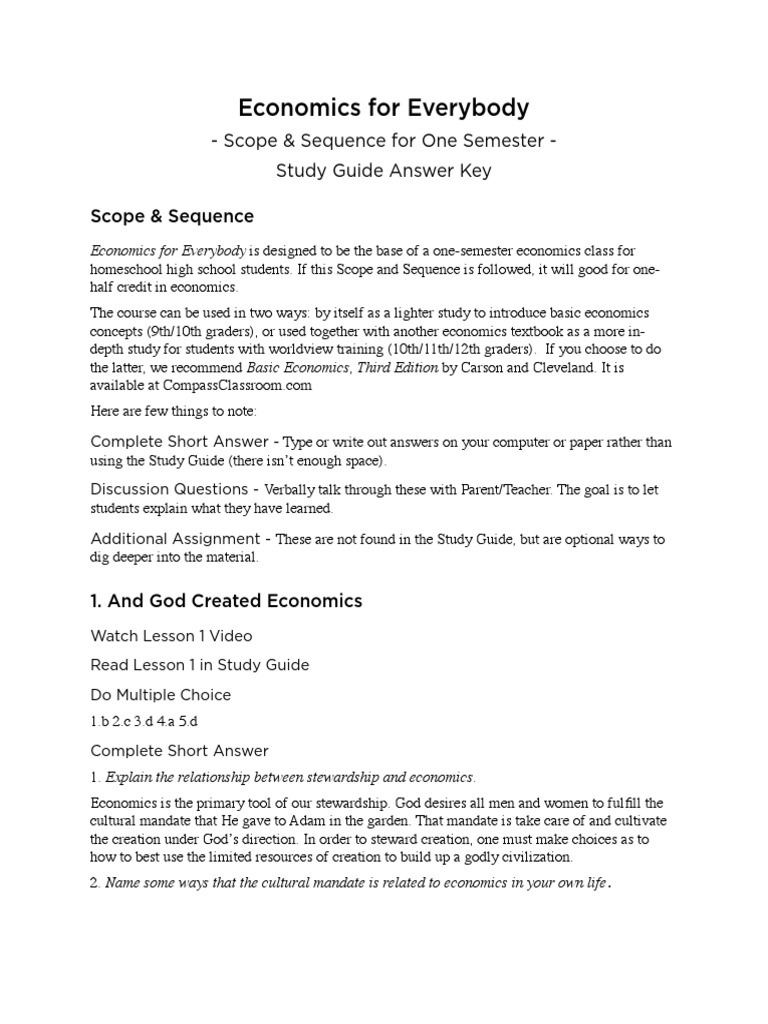 Economics for Homeschool Students | PDF | Economic Interventionism ...