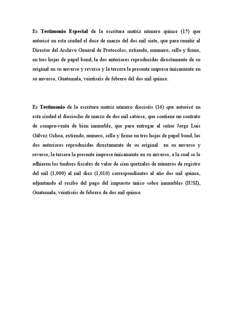 Testimonio y Copia Simple Legalizada | PDF