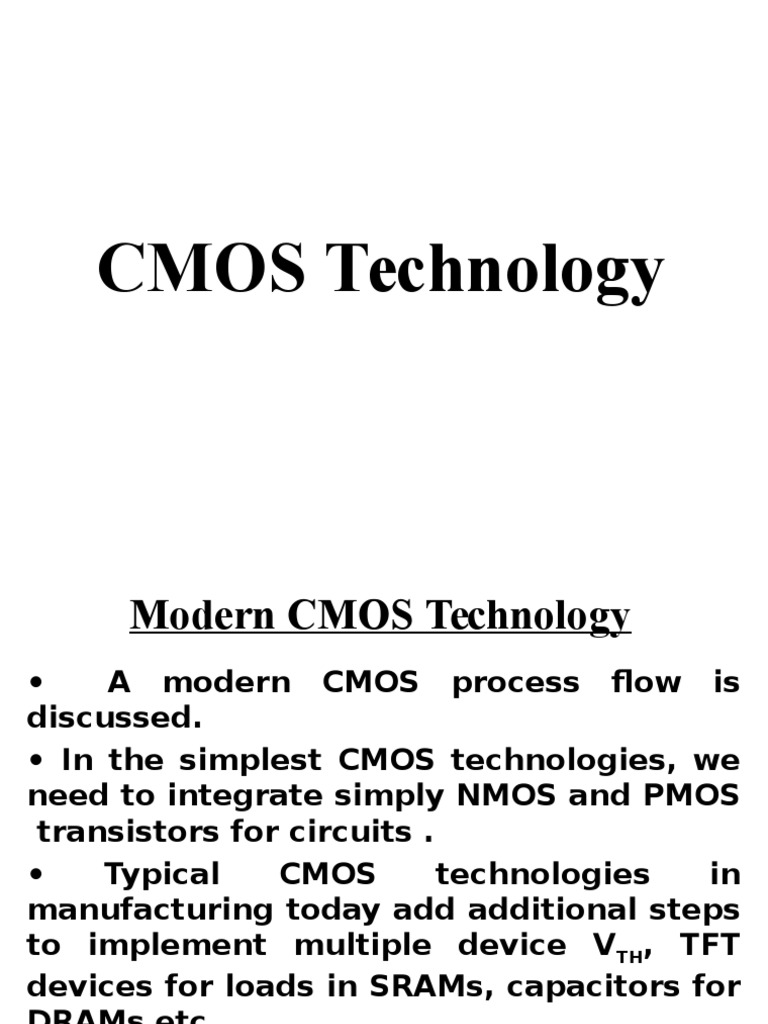 CMOS Process Flow | PDF | Cmos | Chemical Vapor Deposition