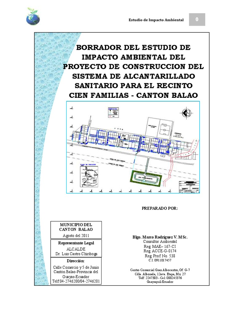 Borrador Del Estudio de Impacto Ambiental Del Proyecto Cien | PDF | Evaluación de impacto ...