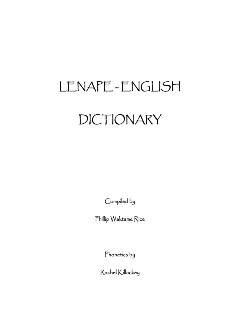 Rice Phillip Waktame. Lenape-English Dictionary | PDF | Nature | Foods