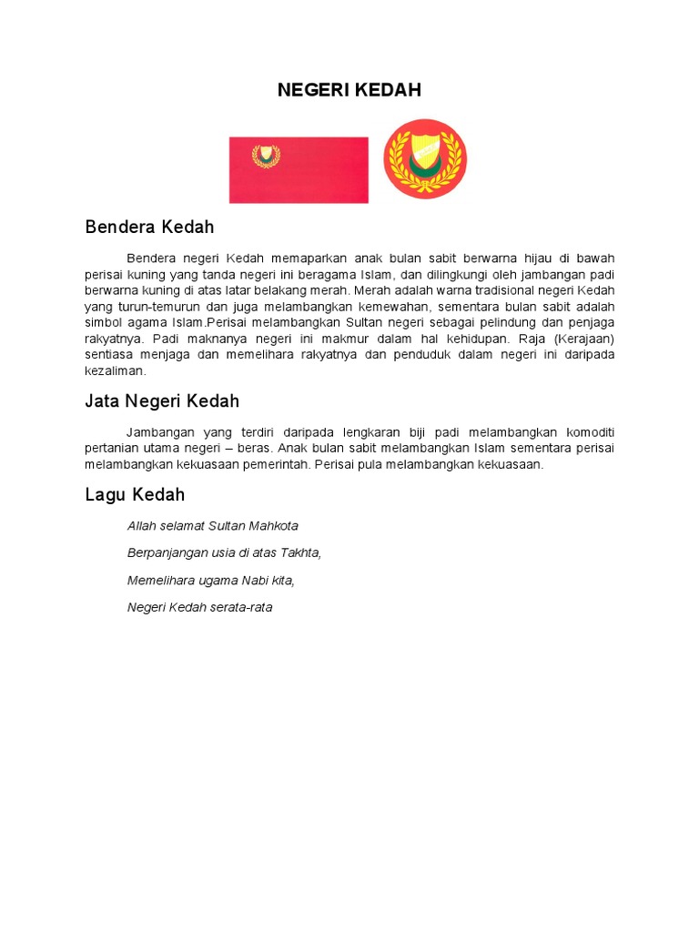 Negeri Kedah | PDF | Sejarah