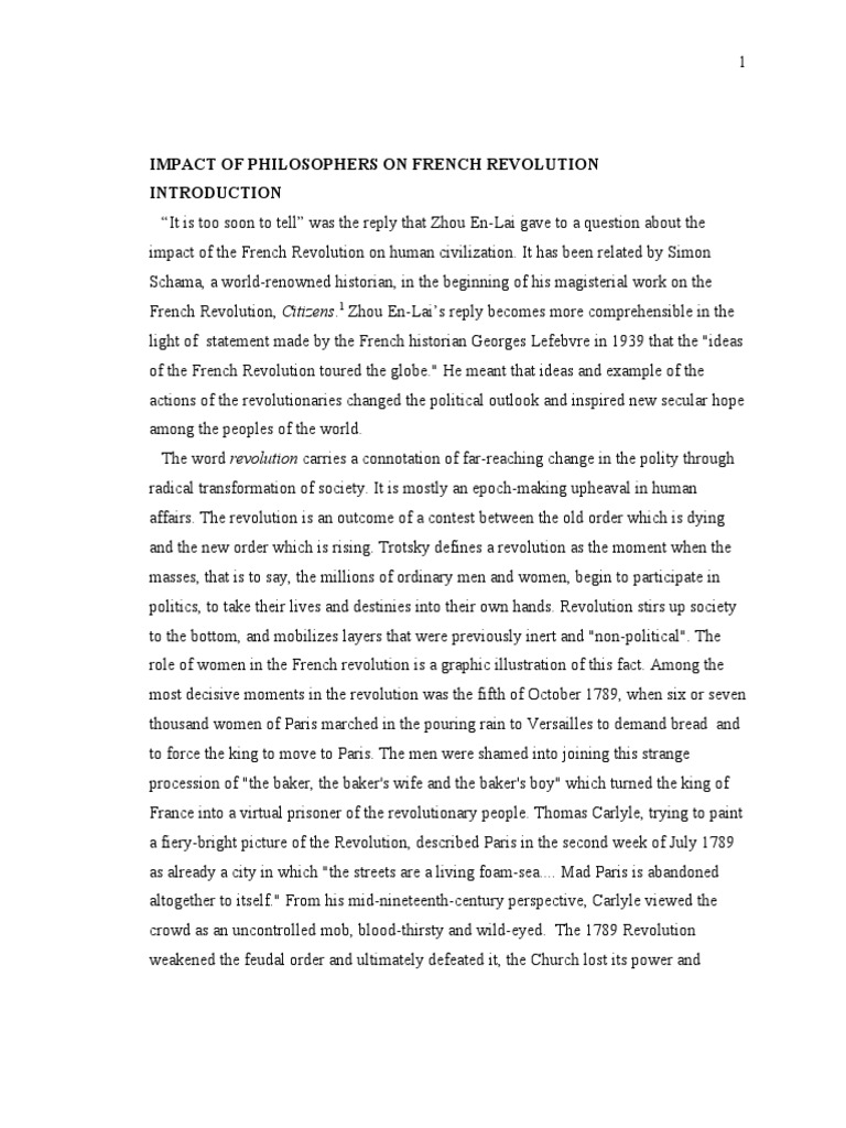 Impact of Philosophers on French Revolution