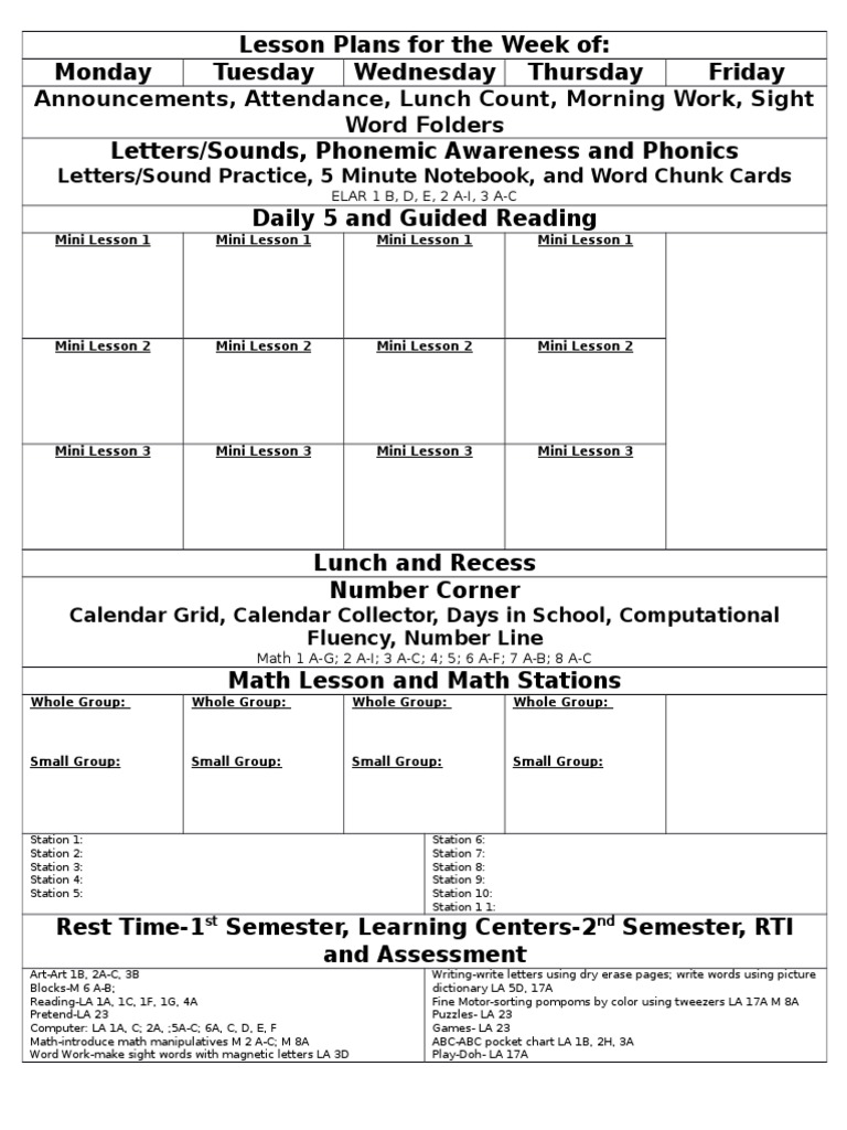 Announcements, Attendance, Lunch Count, Morning Work, Sight Word ...