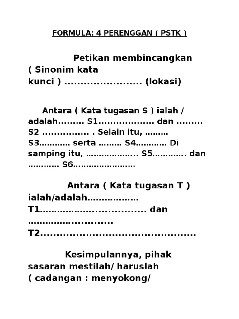 Formula Rumusan Karangan SPM | PDF