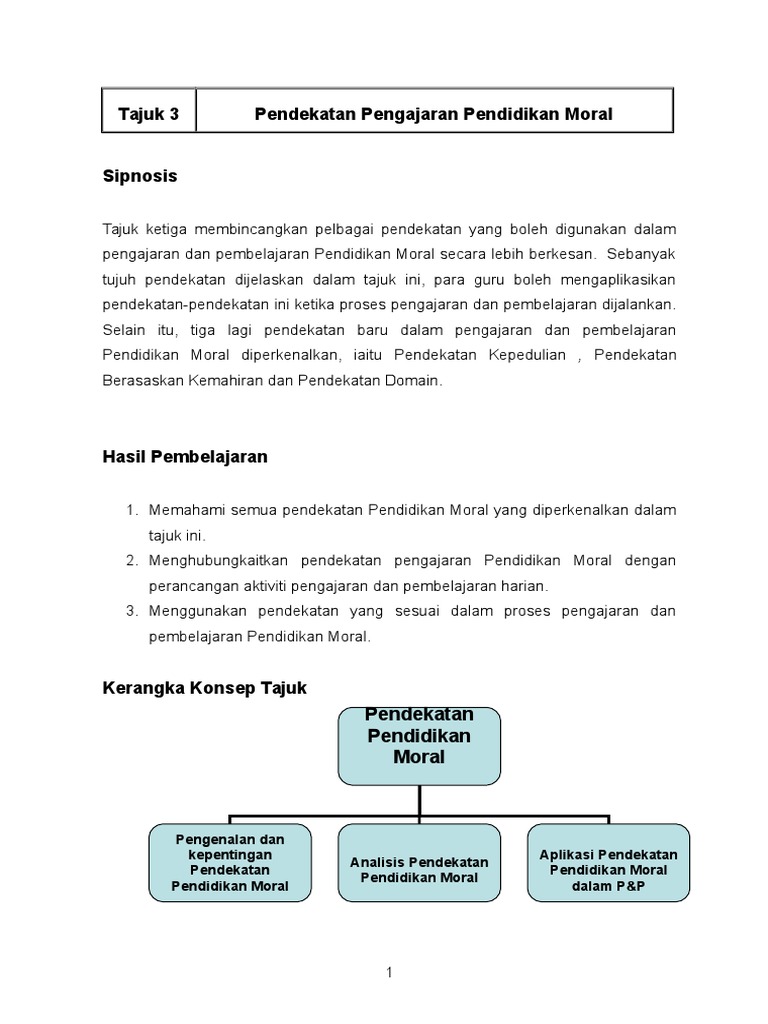 Pendekatan Dan Strategi Pengajaran Pendidikan Moral | PDF