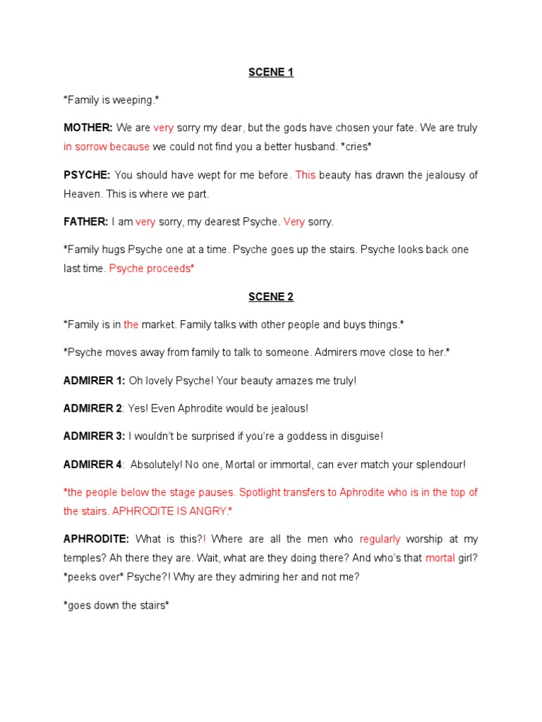 Cupid and Psyche Script | Cupid | Apollo