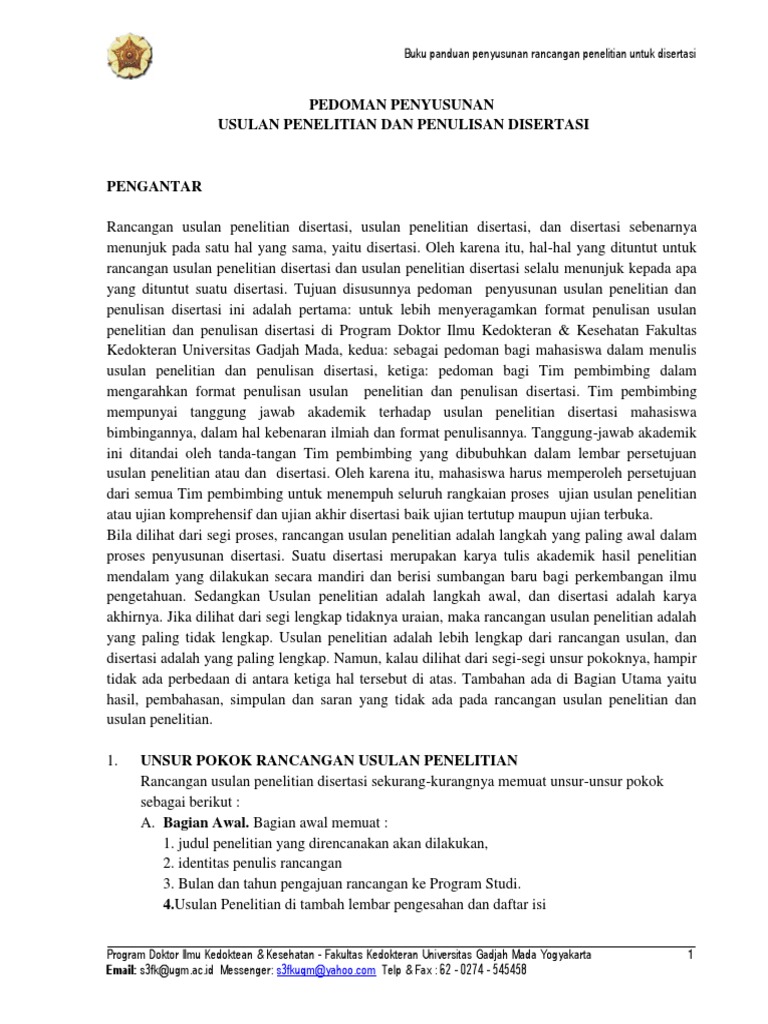 Panduan Penulisan Disertasi UGM | PDF | Sains & Matematika