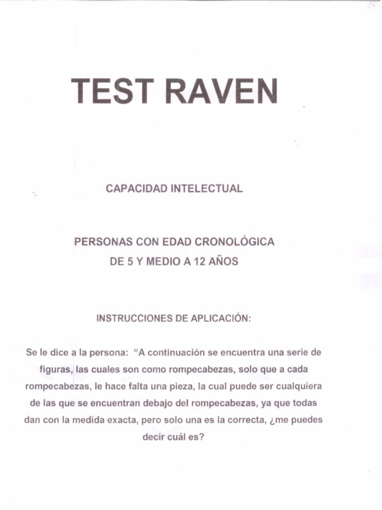 Test - Raven para Niños - Colores | PDF | Enseñando y aprendiendo ...