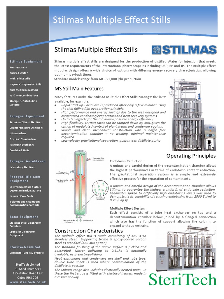 Stilmas Multiple Effect Stills Overview | PDF | Distillation | Heat ...