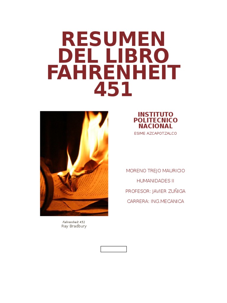 Resumen de Fahrenheit 451 | PDF