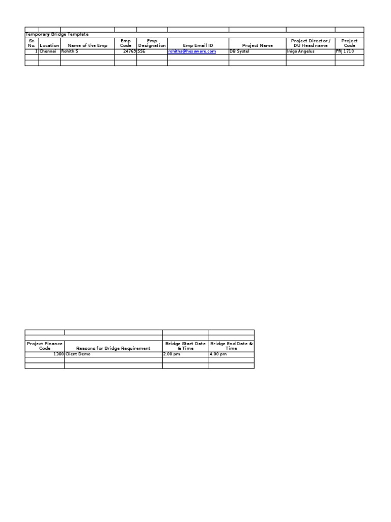 Temporary Bridge Request Template | PDF | Computing And Information ...