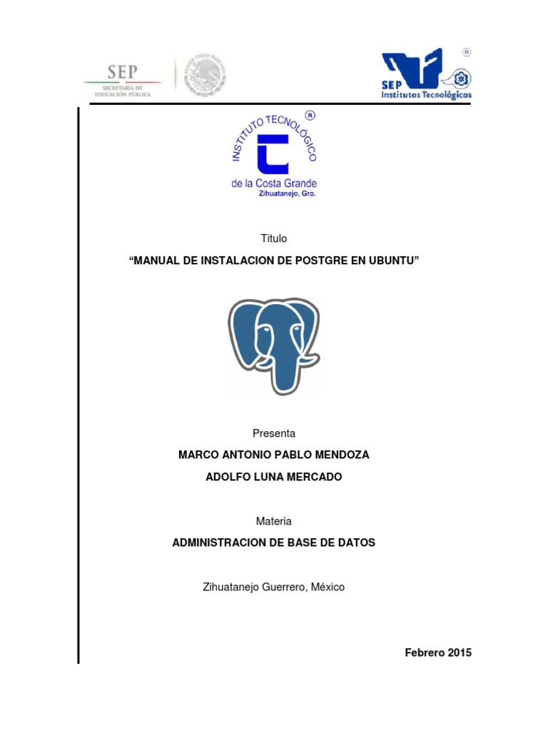 Manual De Instalacion De Postgresql En Ubuntu Pdf Postgre Sql Programa De Computadora