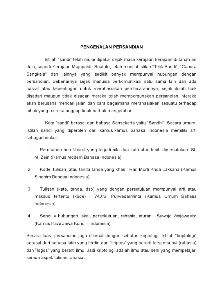 Sejarah dan Perkembangan Persandian di Indonesia | PDF | Ilmu Sosial