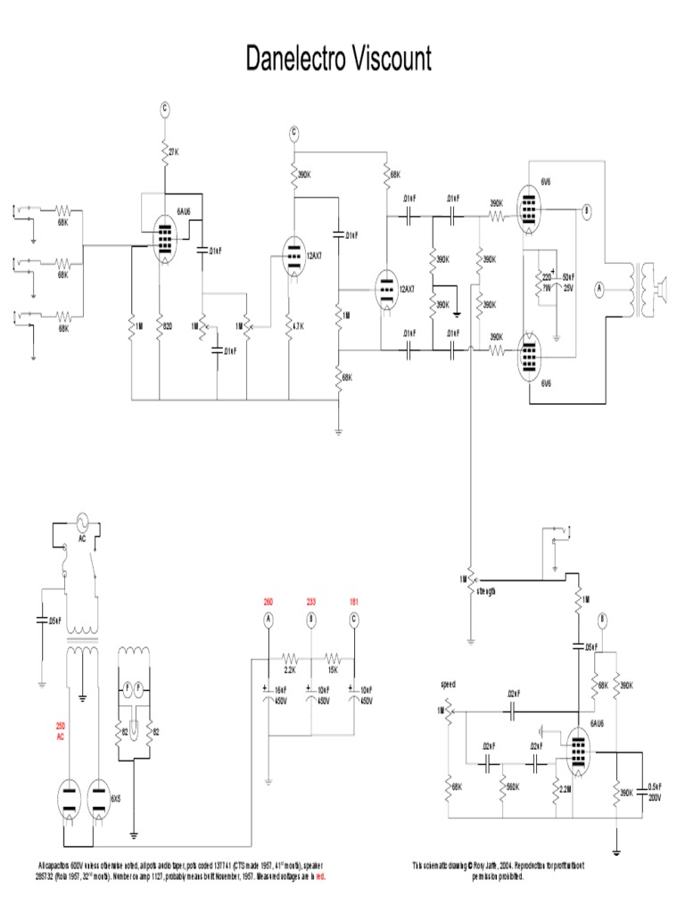 Danelectro Viscount Amplifier Schematic | PDF | Electronic Engineering ...
